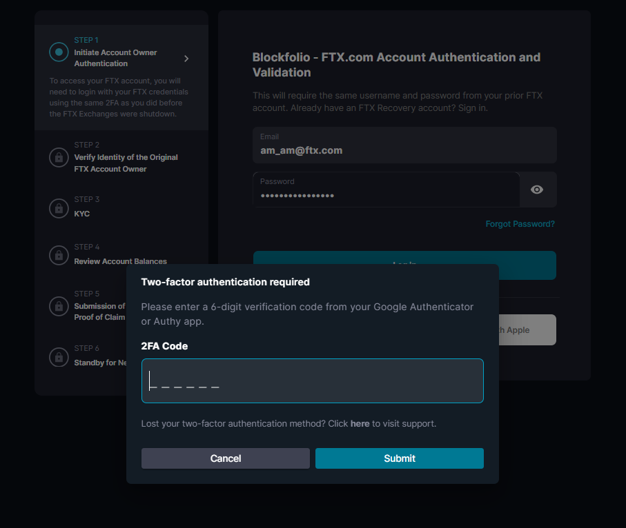 Using the Customer Claims Portal – FTX